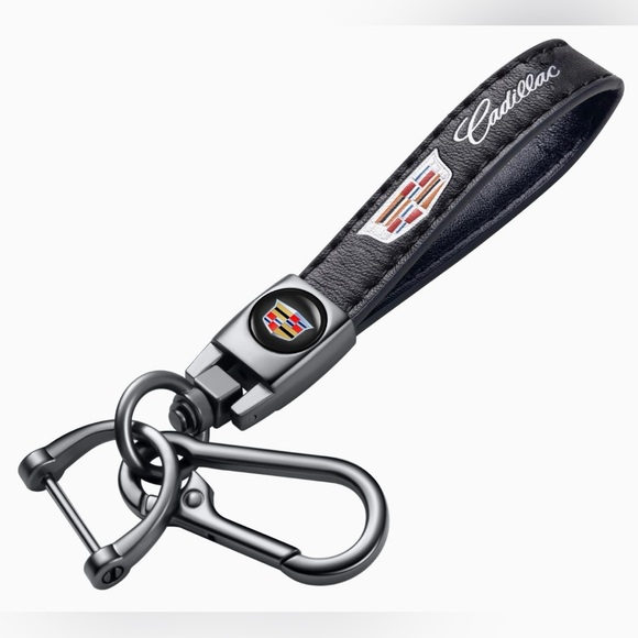 Accessories | Cadillac Logo Genuine Black Leather Carkeychain Key Chain ...